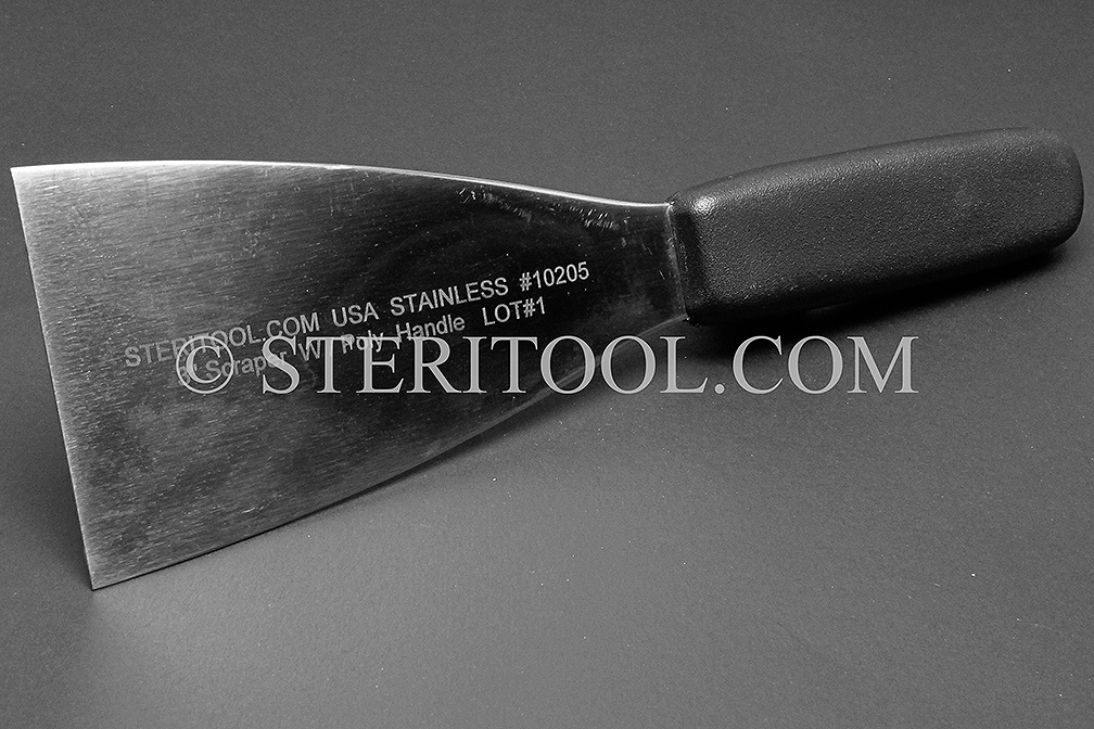 STERITOOL INC - #10205 - 3"(75mm) Stainless Steel Scraper. Poly Handle ...