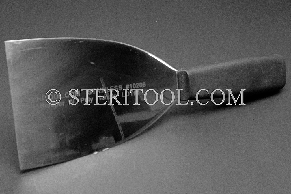 STERITOOL INC - #10206 - 4"(100mm) Stainless Steel Scraper. Poly Handle ...